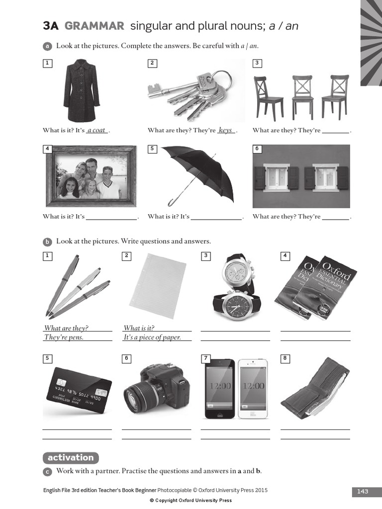 Grammar Worksheet 3A | PDF