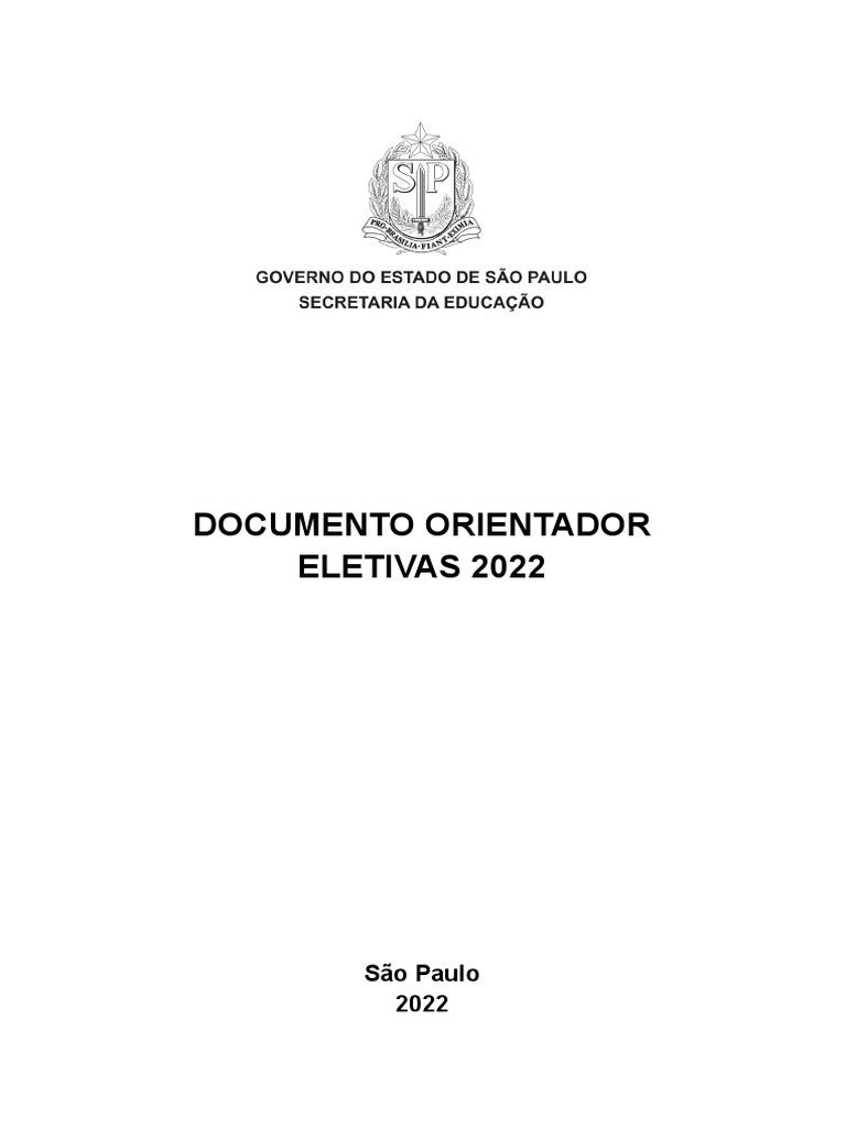 Documento Orientador Eletivas 2022 | PDF | Escolas