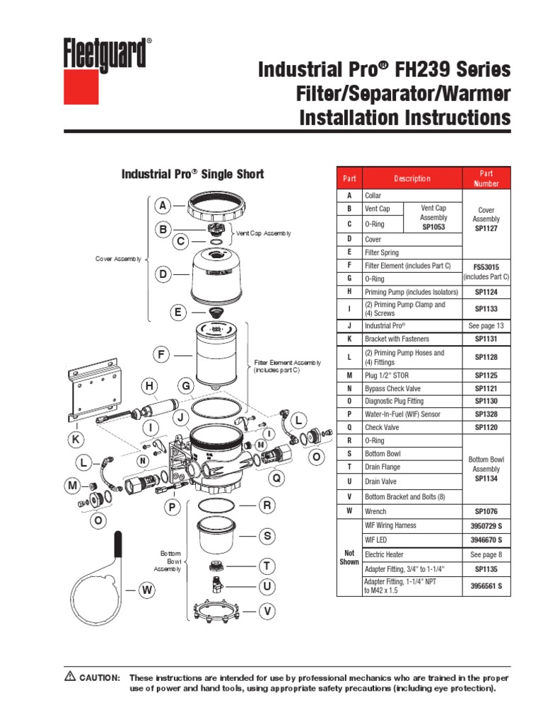 FH239 Industrial Pro All Installation Instructions | PDF | Valve | Fuse ...