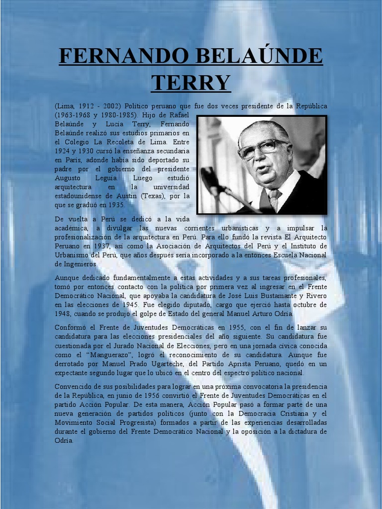 Fernando Belaúnde Terry | PDF | Elecciones | América del Sur