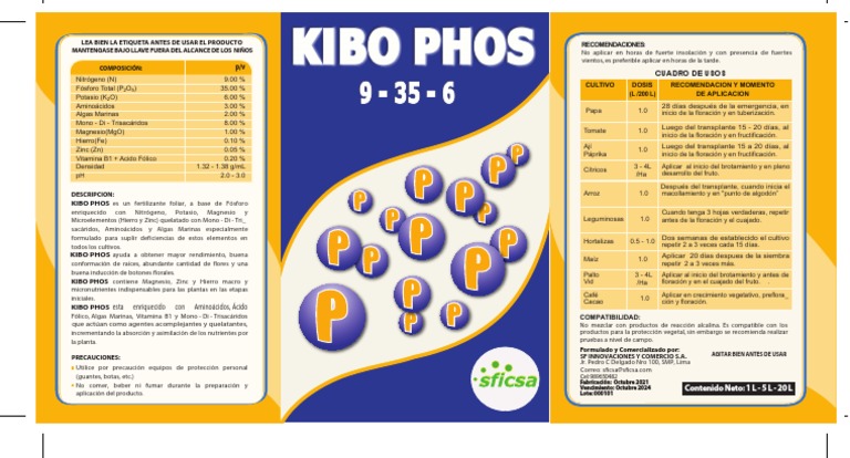 KIBO PHOS Phos Nuevo OK | PDF | Agricultura | Nutrición