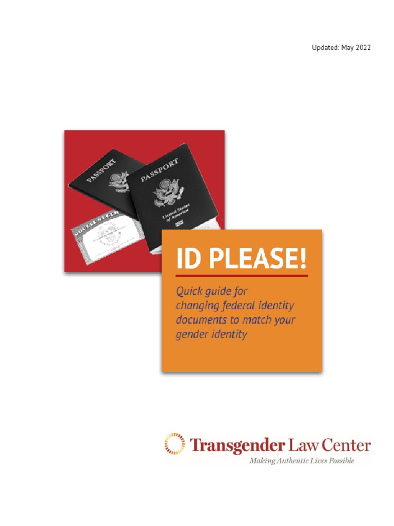 ID Please: Quick Guide To Updating Federal Identity Documents (From The Transgender Law Center ...