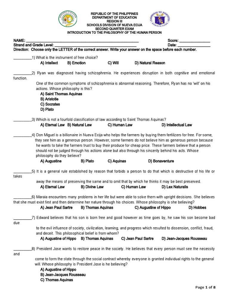 Intro To Philo Exam 2ndquarter | PDF | Plato | Aristotle