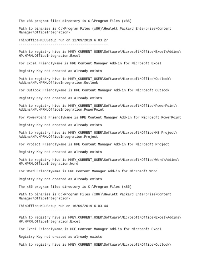 Thin Office HK Cu Setup | PDF | Windows Registry | Microsoft Excel