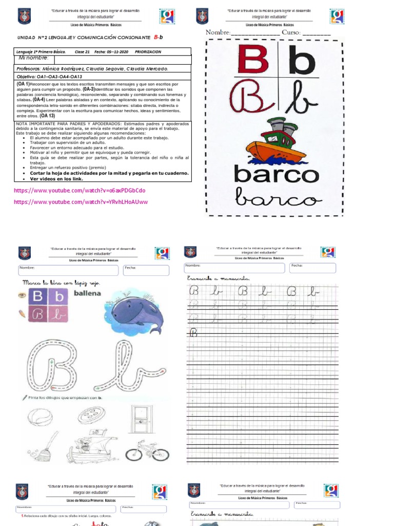 Letra B-B Clase 21 Lenguaje Primeros Básicos | PDF | Estudios de ...