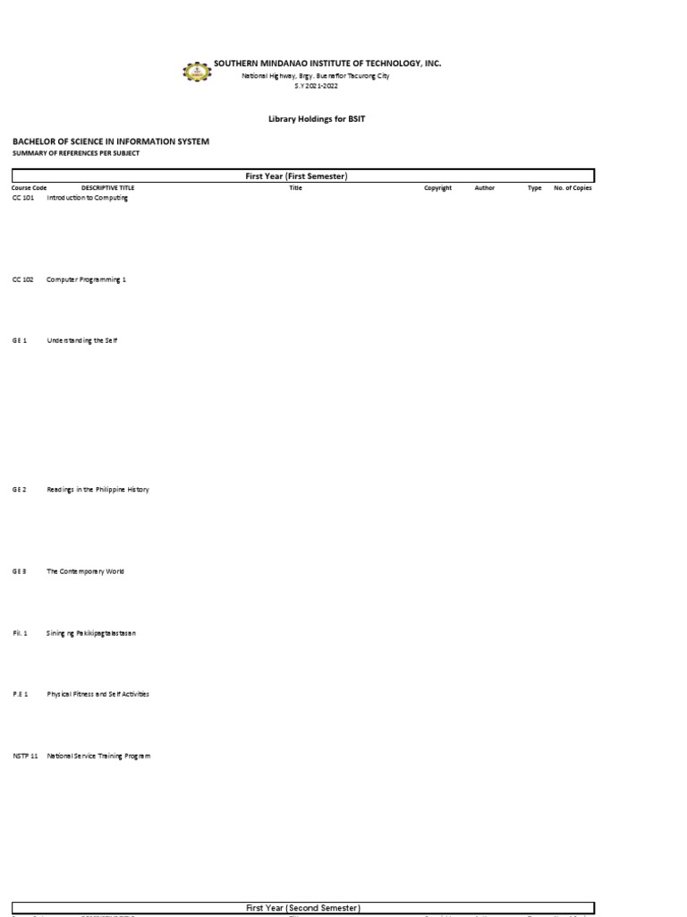 Sample of Library Holding | PDF | Mathematics | Information