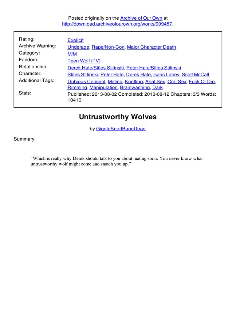 Untrustworthy Wolves | PDF | Werewolves