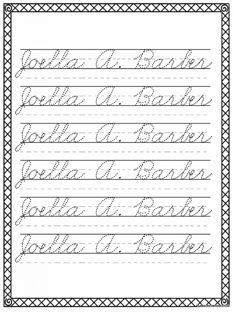 Cursive Name Tracing Worksheet-FAFC-E899-D941 | PDF