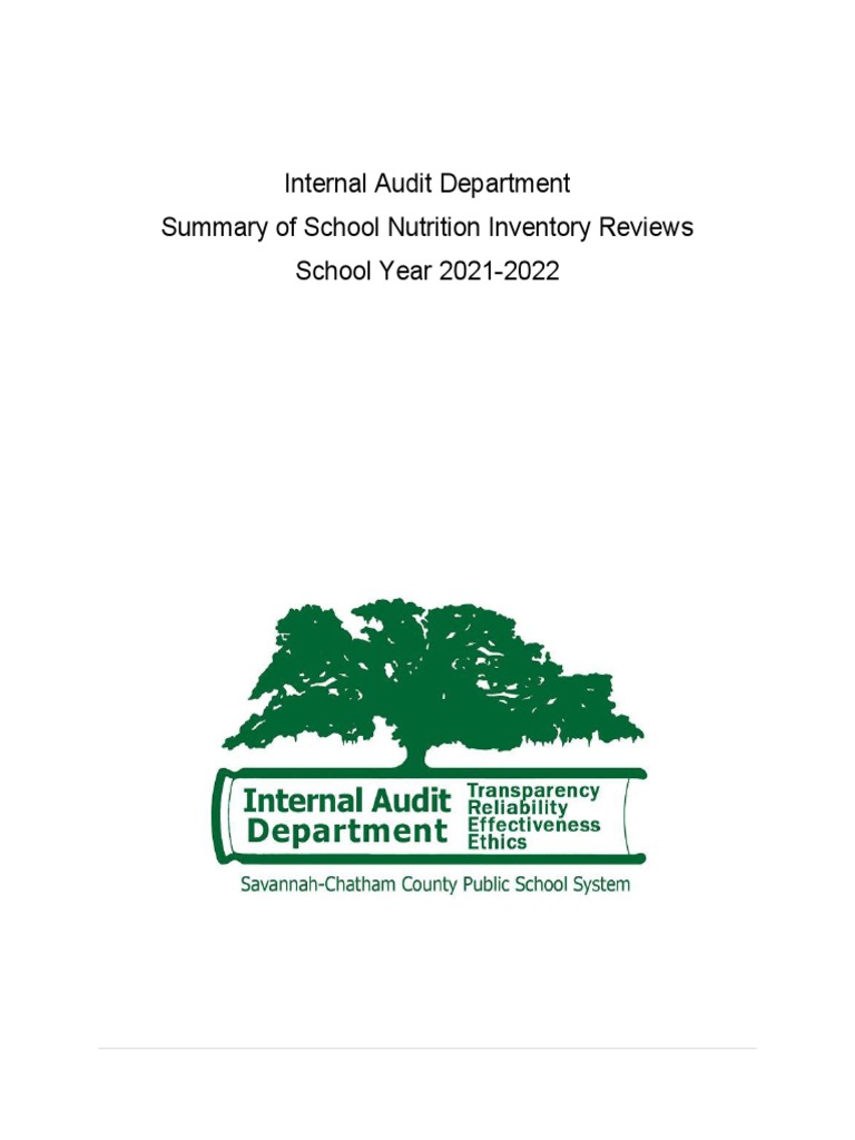 School Nutrition Summary Report SY21.22 | PDF | Internal Control ...