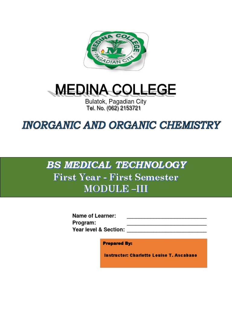 Bs Medical Technology: First Year - First Semester Module - Iii | PDF ...