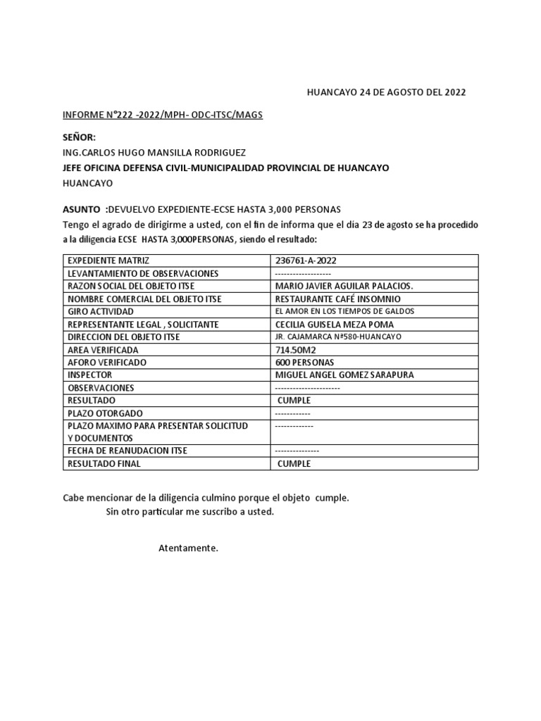 Informe Devolucion Defensa | PDF