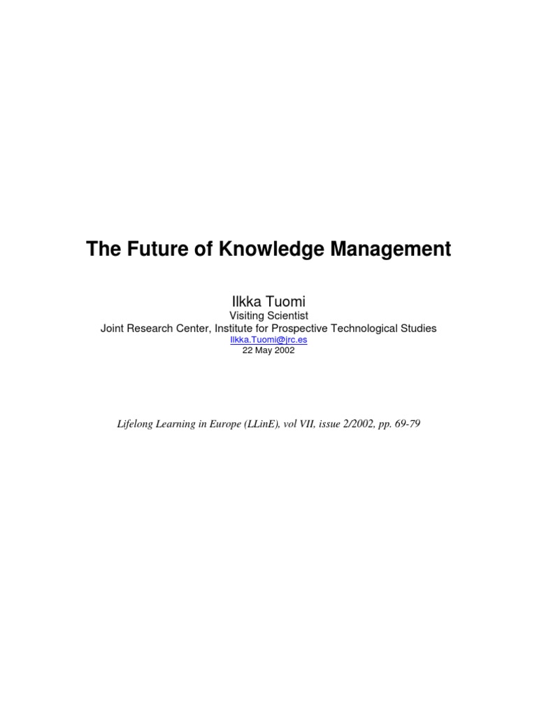 Future Trends in Knowledge Management | PDF | Computers