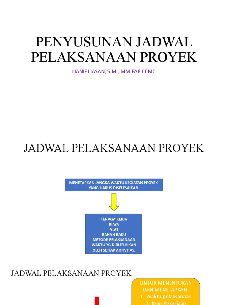 Penyusunan Jadwal Pelaksanaan Proyek | PDF