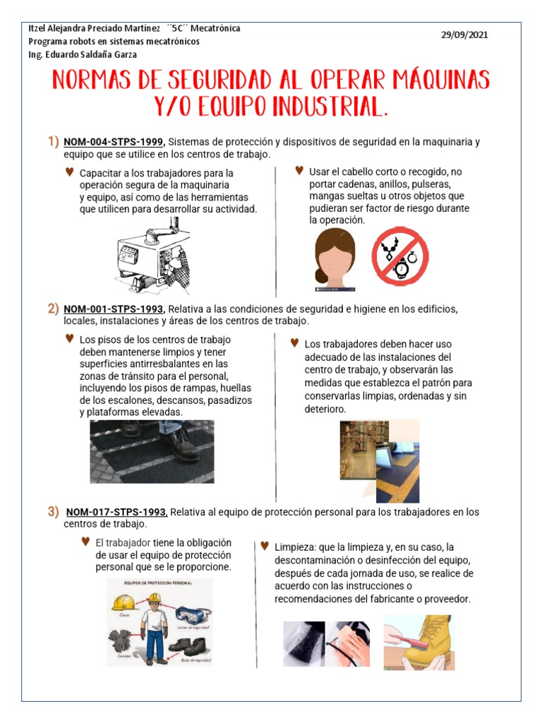 Normas de Seguridad Al Operar Máquinas y Equipos Industrial | PDF | Color