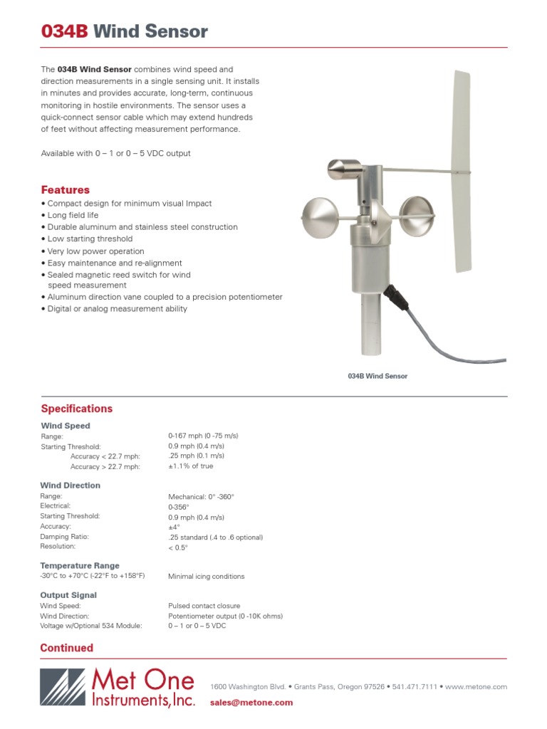 034b Wind Sensor 1 | PDF | Sensor | Electrical Engineering
