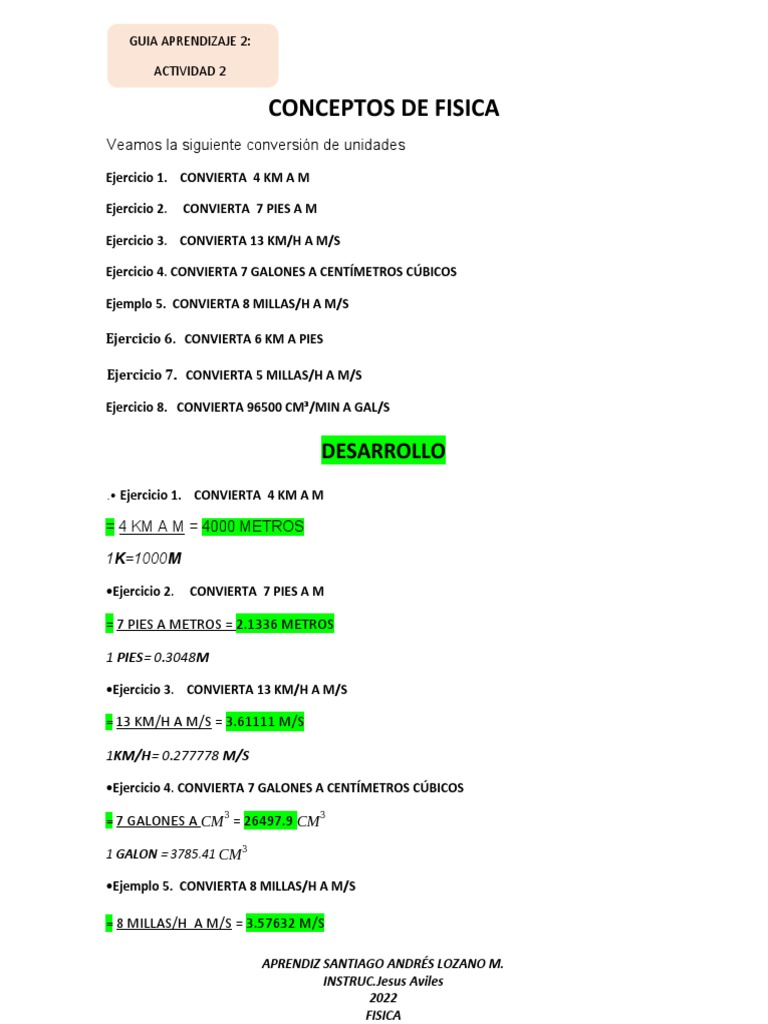 Actividad N2 Sistema Metrico-Santiago Andres Lozano M.-Adso - 3-4 | PDF