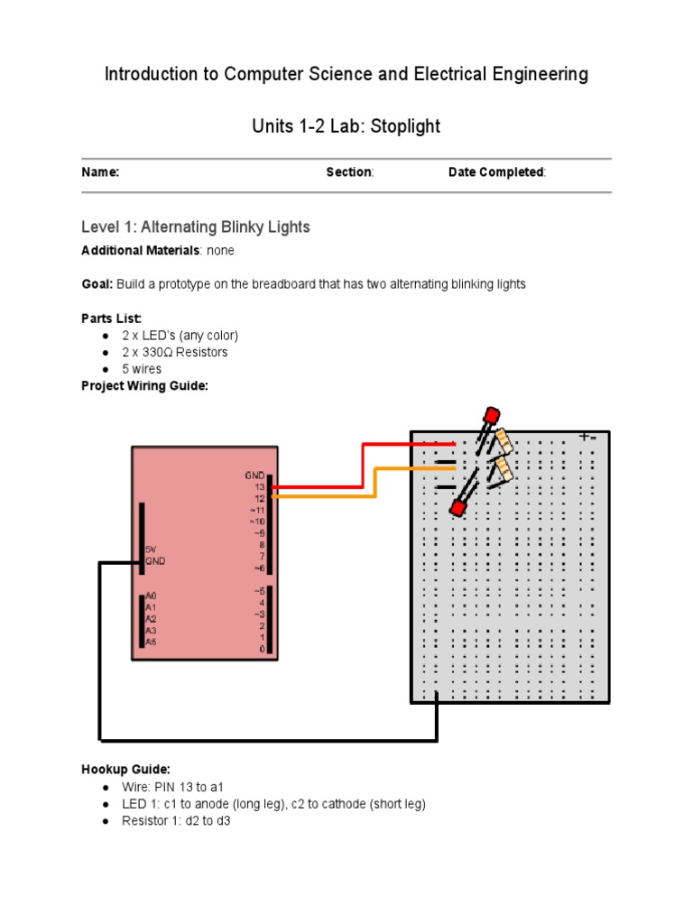 1659320835-Units 1-2 Lab - Traffic Signal | PDF | Traffic Light | Electromagnetism