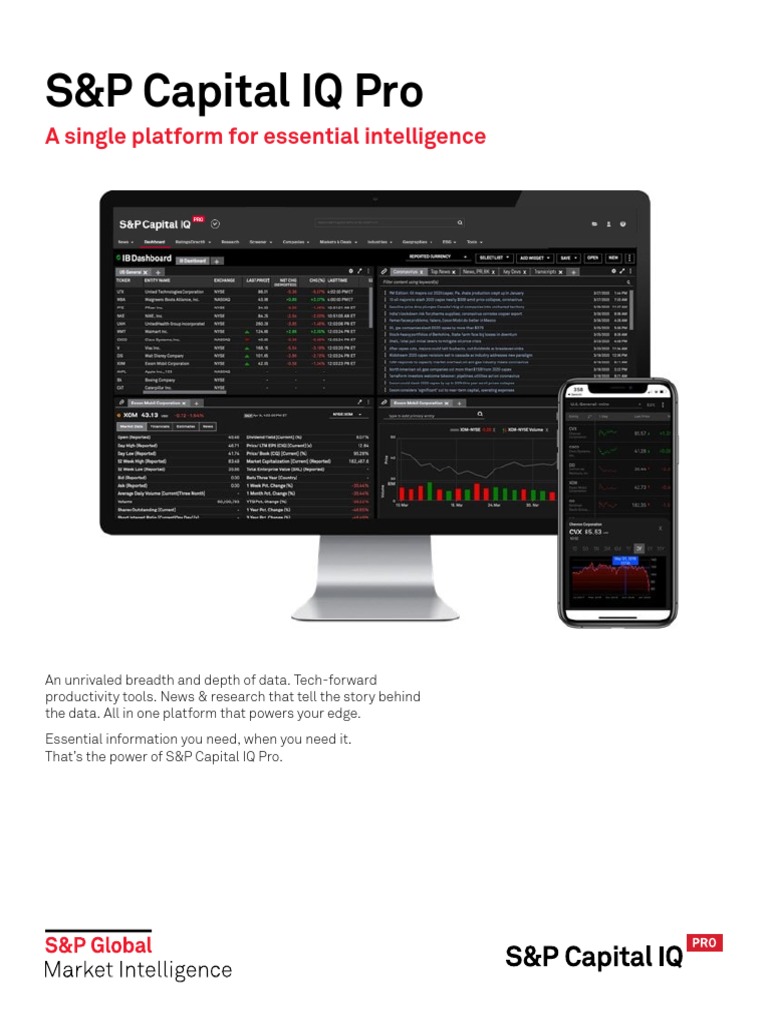 S&P Capital IQ Pro: A Single Platform For Essential Intelligence | PDF ...