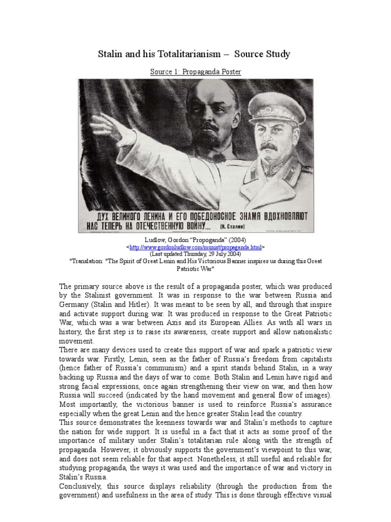 Stalin Case Study Source Study | PDF | Joseph Stalin | Vladimir Lenin