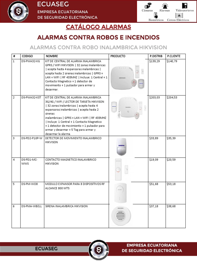 CATÁLOGO Alarmas-ECUASEG | PDF | 3 G | Transmisión de datos