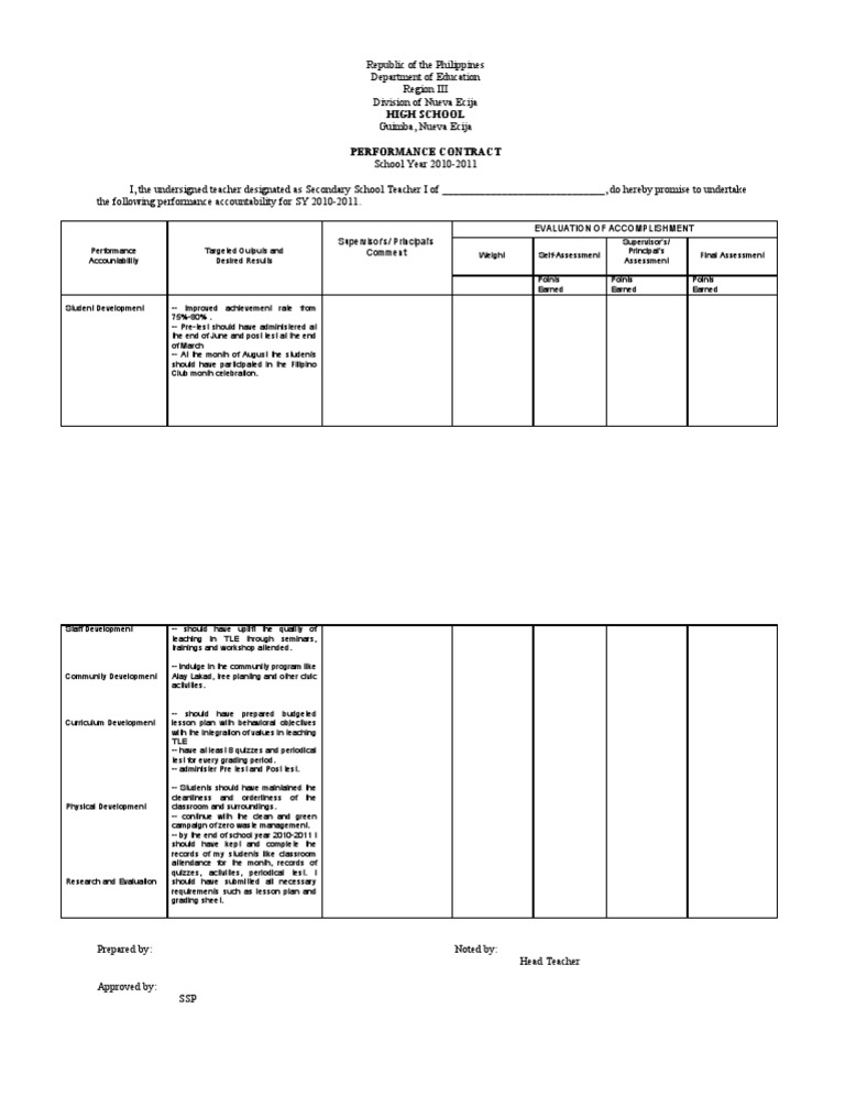 Performance | PDF | Lesson Plan | Teachers