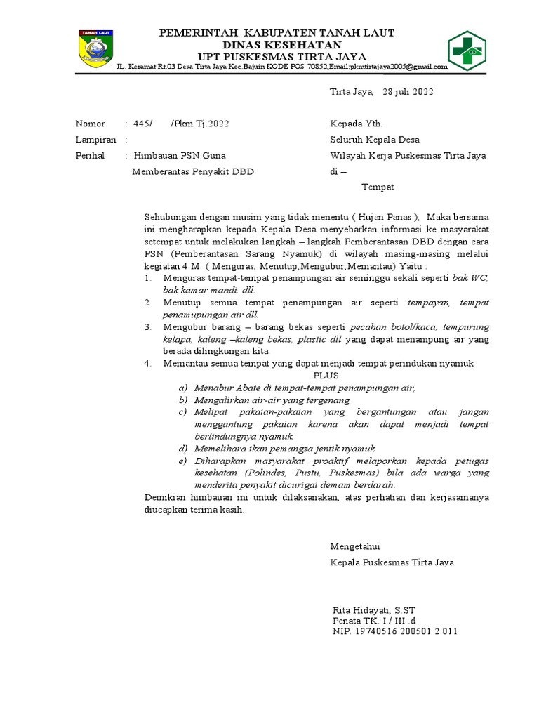 Surat Penyuluhan Ke Desa | PDF