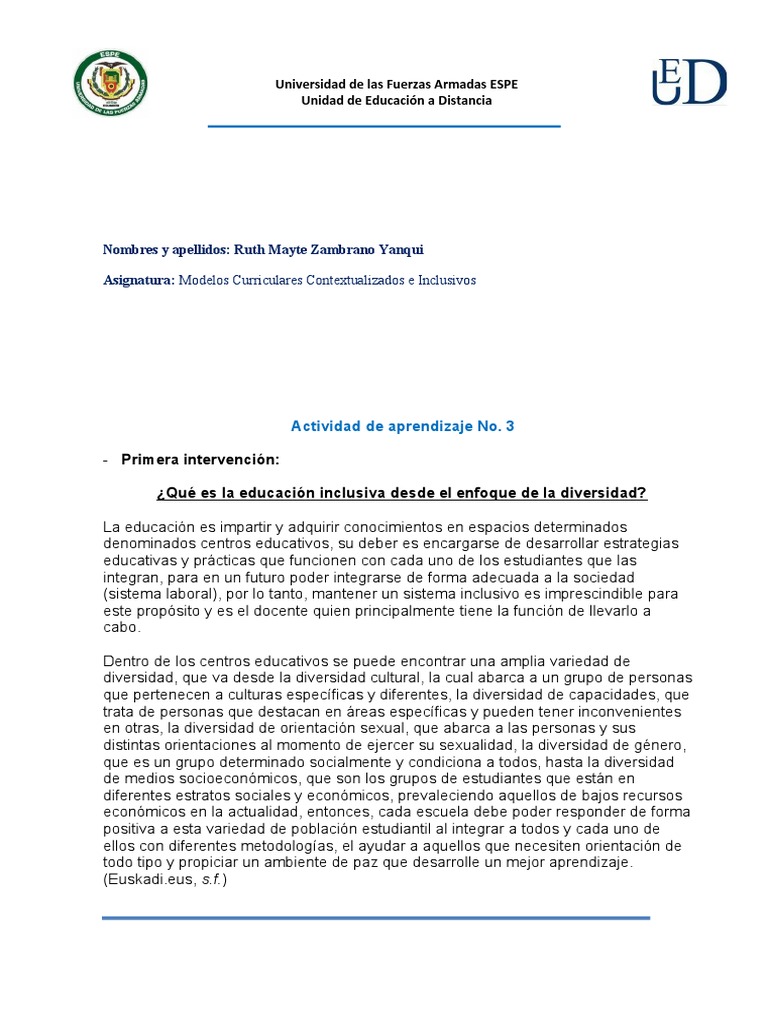 A3.Modelos Curriculares Contextualizados e Inclusivos 202250 | PDF ...