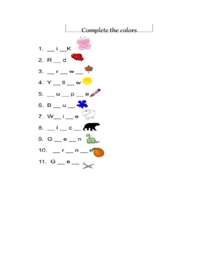 Worksheet 2 - Colors | PDF