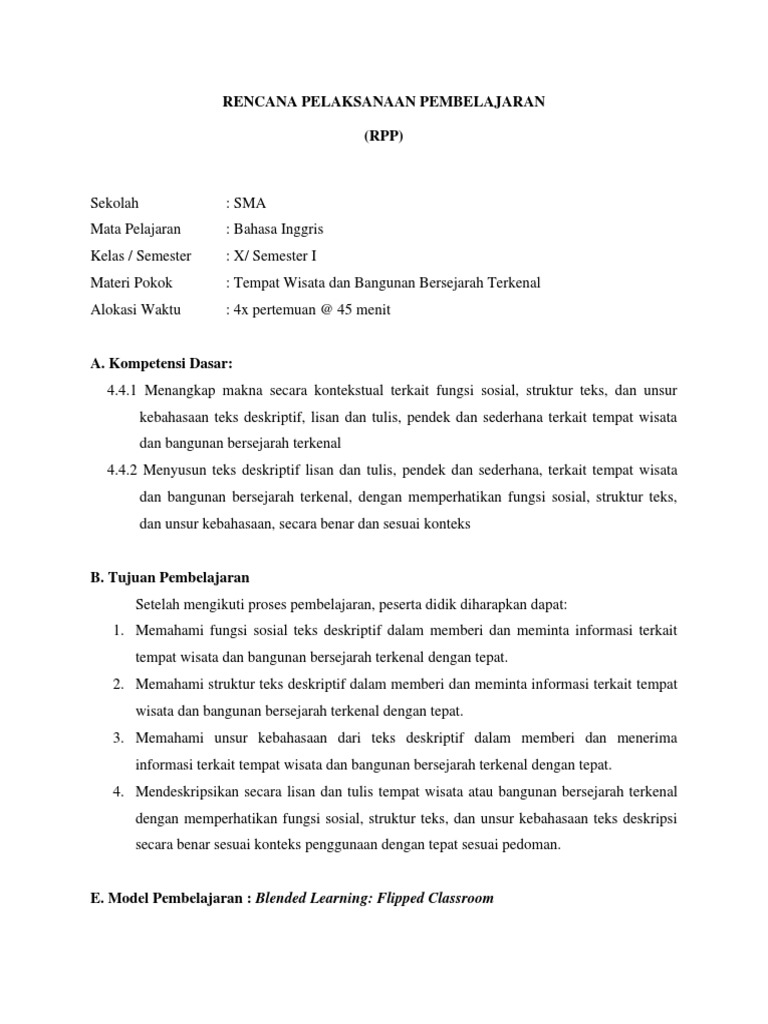 Lesson Plan | PDF | Karier & Perkembangan | Seni & Disiplin Bahasa