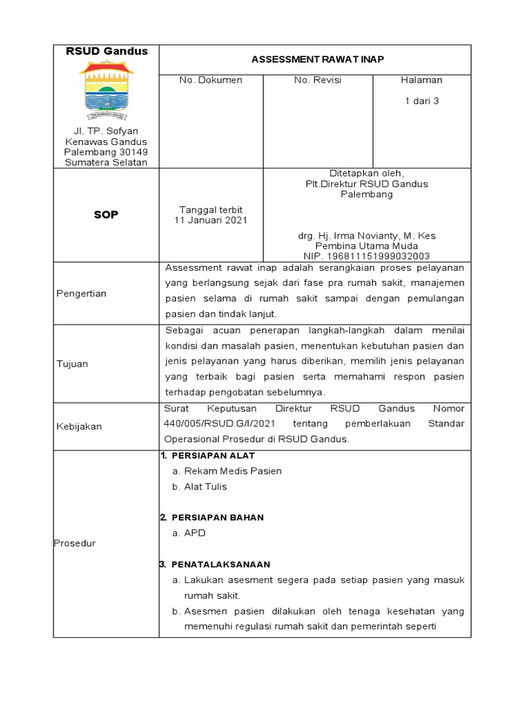 Asessment Rawat Inap | PDF