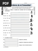 Ficha de Servidores de Mi Comunidad para Primero de Primaria | PDF