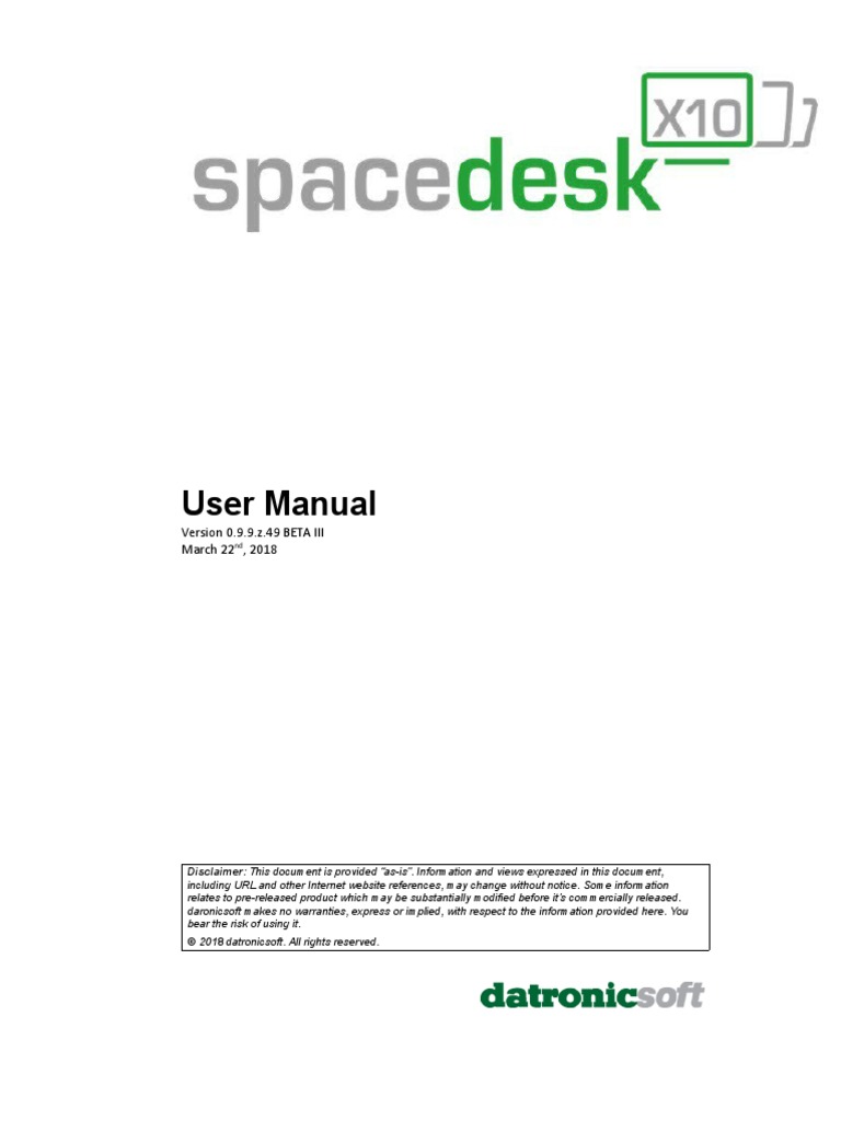 User Manual Spacedesk | PDF | Windows 10 | Microsoft Windows