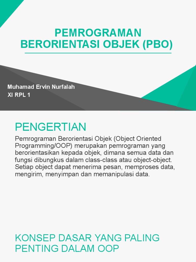 Materi PBO | PDF | Karier & Perkembangan | Teknologi & Rekayasa