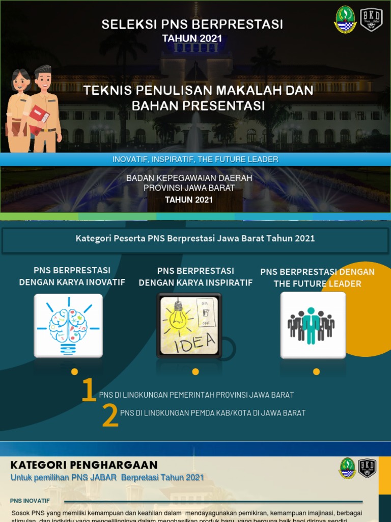 Pembekalan Makalah Peserta PNS Berprestasi Jabar 2021 KB Fix2 | PDF