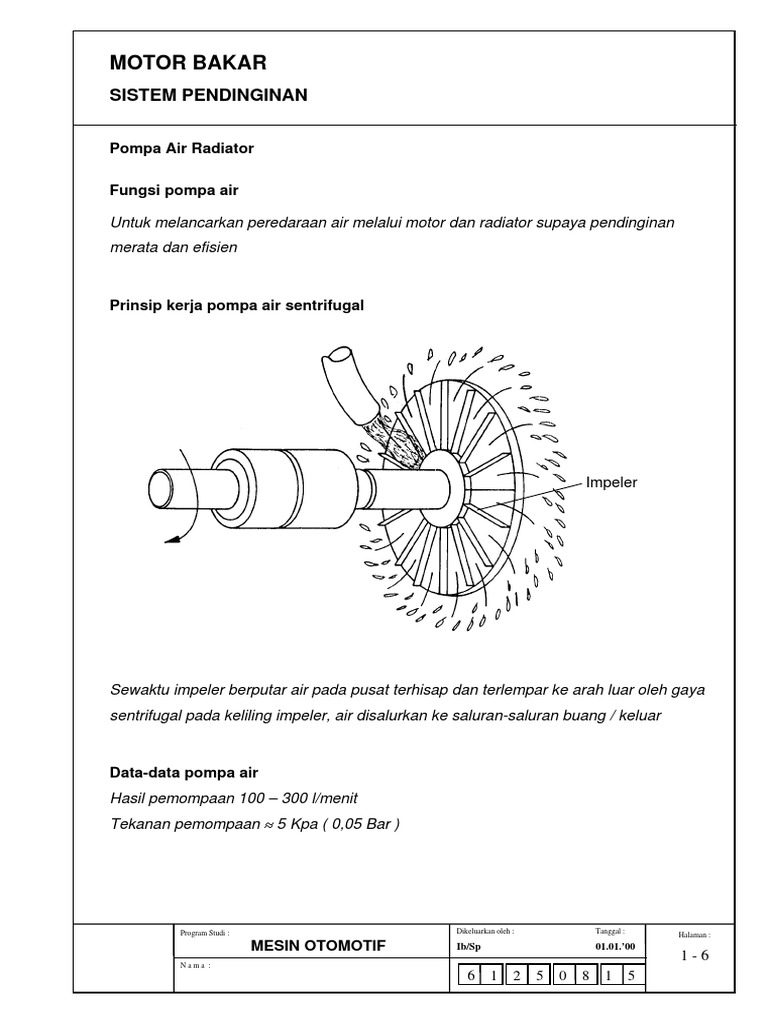 Sistem Pendingin Motor Bakar | PDF