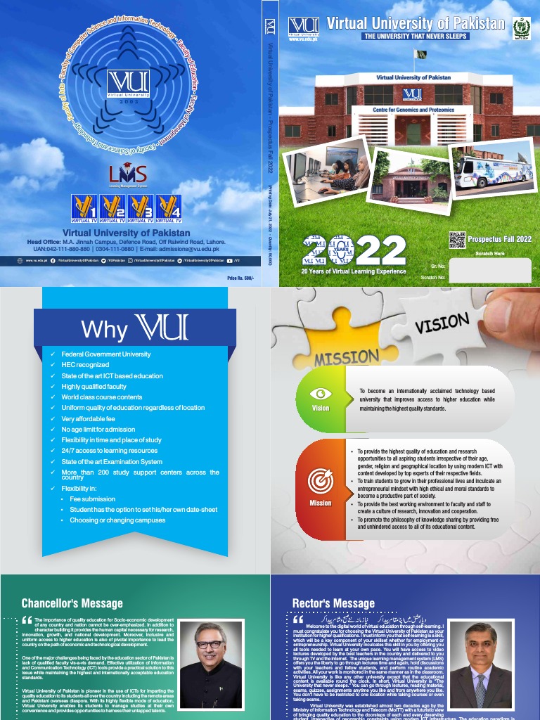 VU Prospectus - Fall 2022 | PDF | Educational Technology