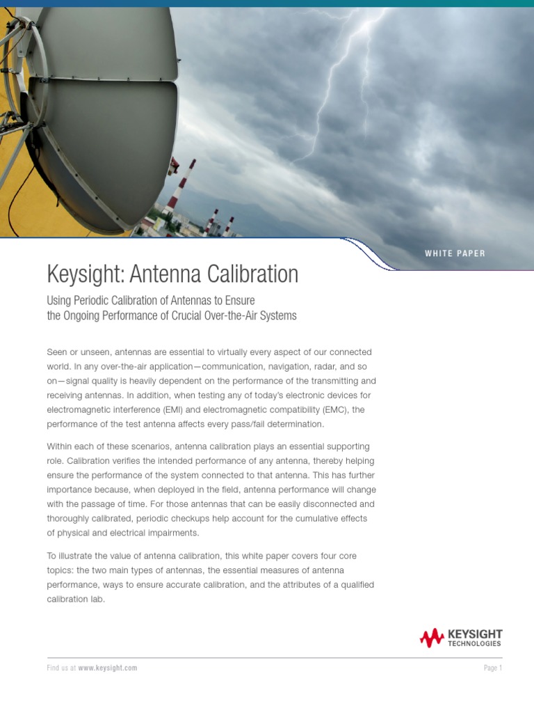 Keysight - Antenna Calibration | PDF | Antenna (Radio) | Calibration