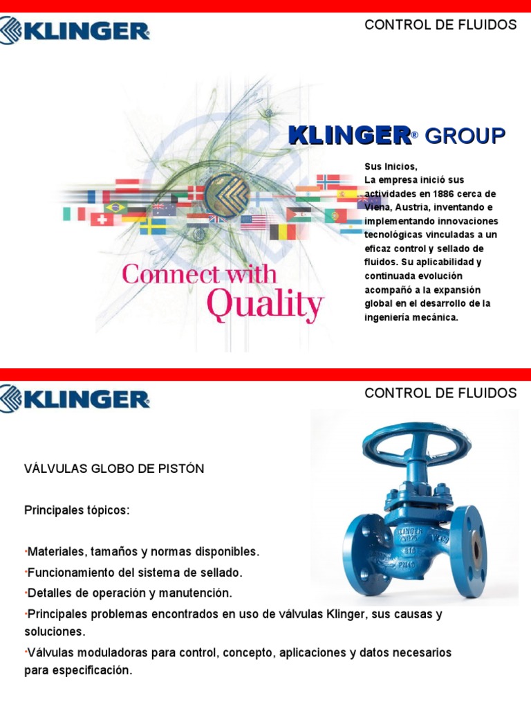 Válvula Globo Pistón Klinger Esp 01-2010 | PDF | Pistón | Acero