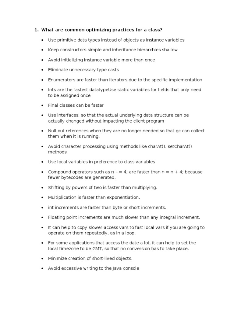 Java Performance Optimization Tips & Interview Questions | PDF ...