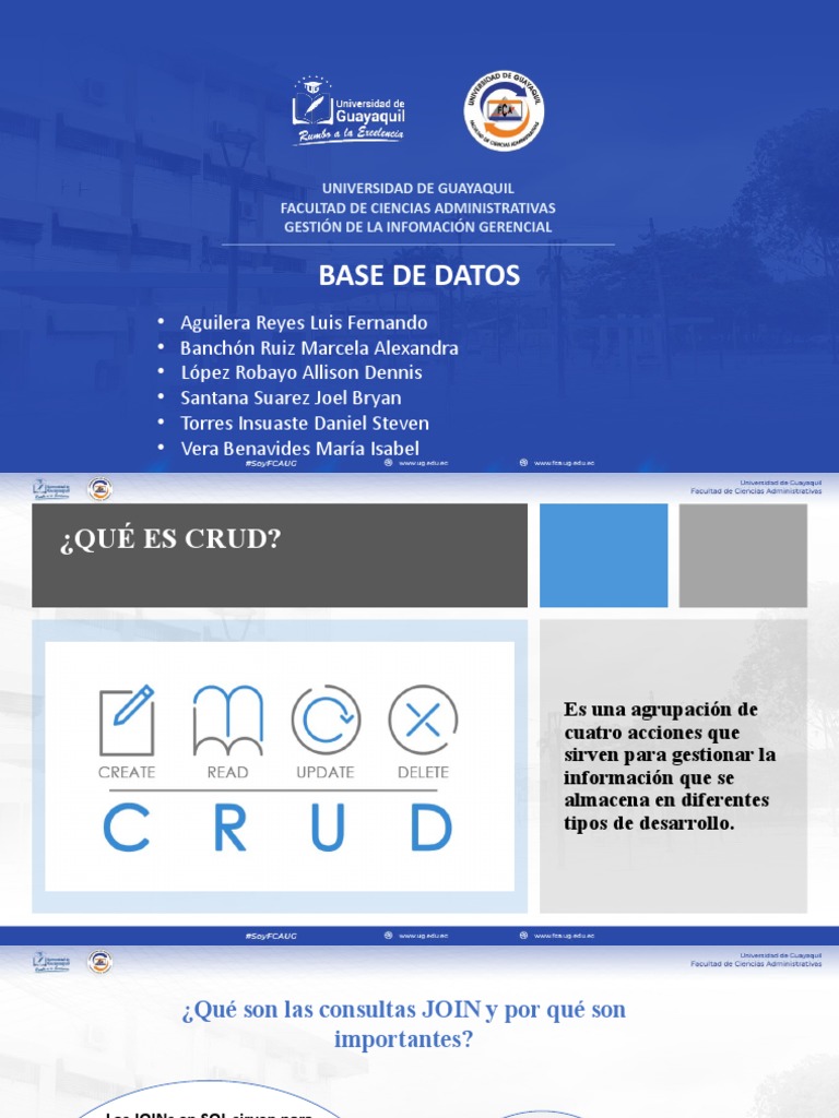 Crud y Sentencias Join. Base de Datos | PDF | SQL | Software de gestión ...