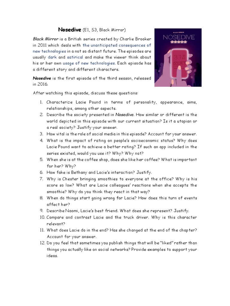 Nosedive Questions For Discussion | PDF