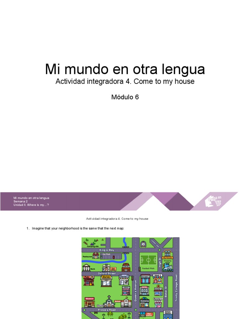 Mi Mundo en Otra Lengua: Actividad Integradora 4. Come To My House | PDF