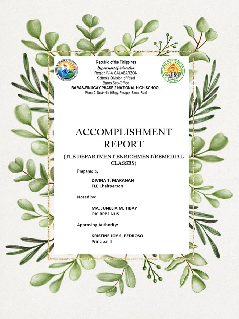 TLE Department Remedial Class Report | PDF | Cognitive Science | Teaching