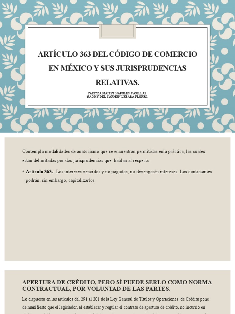 Art 363 Del Codigo de Comercio y Sus Jurisprudencias Relativas. | PDF | Bancos | Justicia