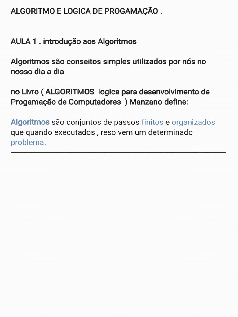 Algoritmo e Logica de Progamação - 220824 - 234343 | PDF