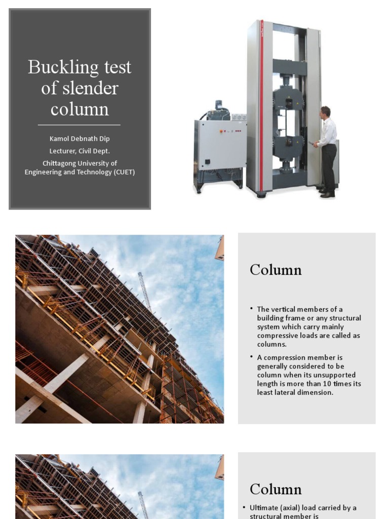 Buckling Test of Slender Column | PDF | Buckling | Column