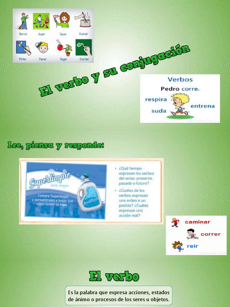 El Verbo y Su Conjugación - Uso Correcto de Sustantivos y Verbos | PDF