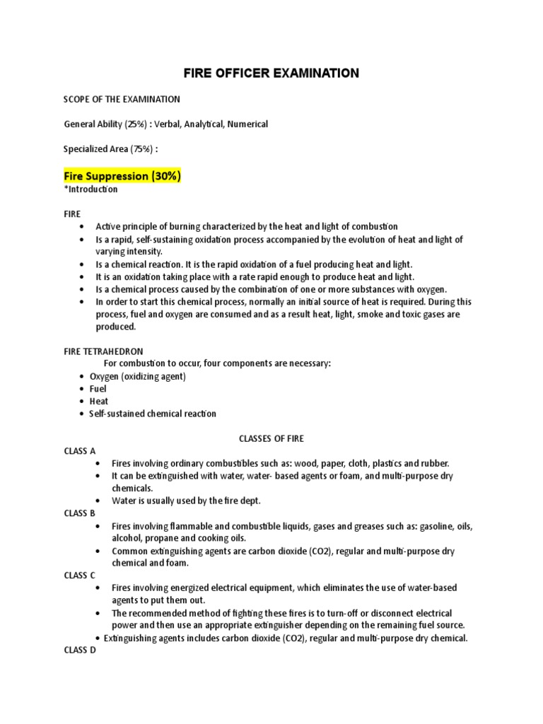 Fire Officer Exam: Key Topics | PDF | Fires | Firefighting