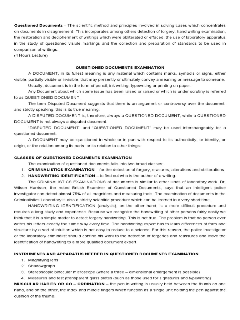 Questioned Documents | PDF | Signature | Banknote
