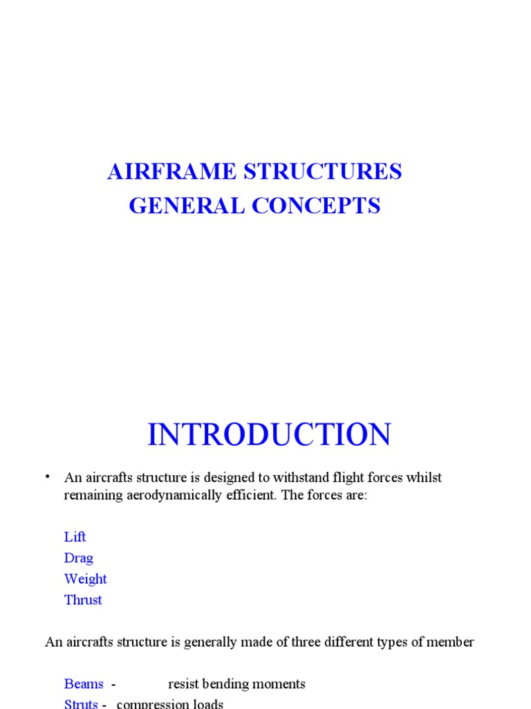 Airframe Structures General Concepts | PDF | Beam (Structure) | Bending